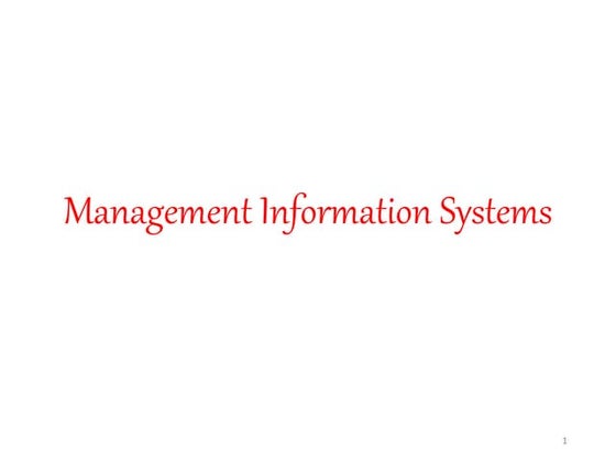 Management Information System ( MIS ) | PPT