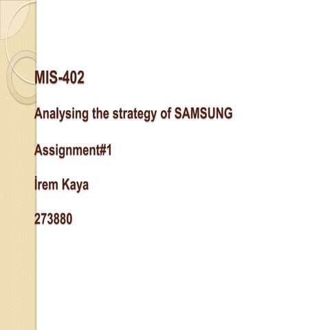 Mis 402 Assignment#1 | PPTX