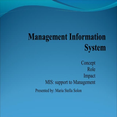 Mis Support To Management Ppt