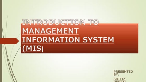 Management Information System PPT | PPTX | Operating Systems | Computer Software and Applications