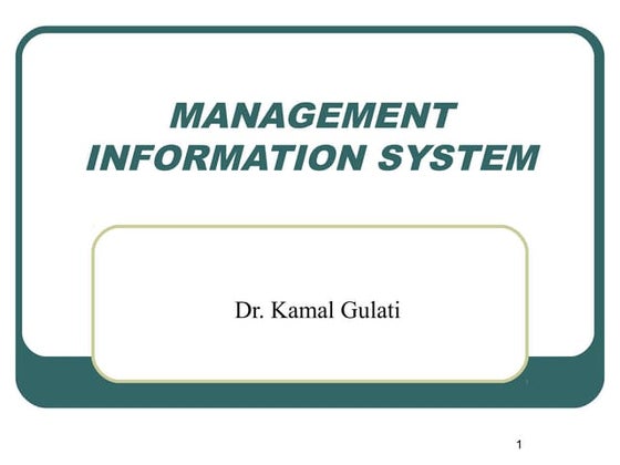 The evolution of management information system | PPTX