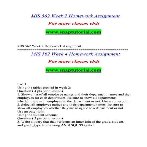 MIS 562 help A Guide to career/Snaptutorial | PDF | Databases | Computer Software and Applications