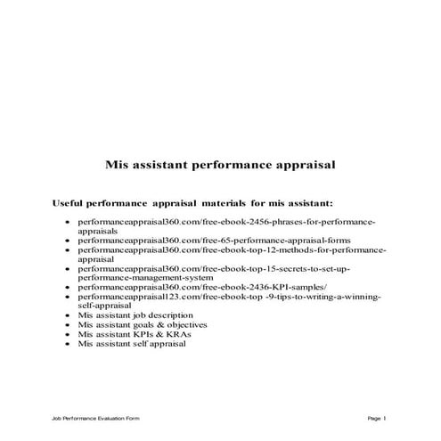 Mis assistant | DOCX