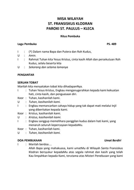 Teks Misa Malam paskah | DOC