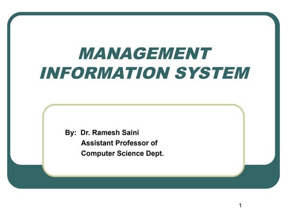 Management Information System PPT | PPTX | Operating Systems | Computer ...