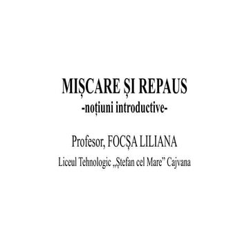 Miscare si repaus | PPTX