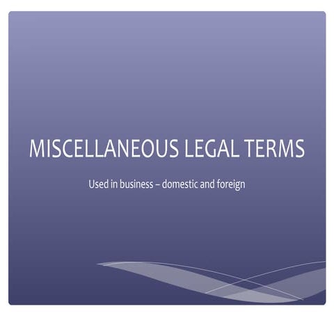 Miscellaneous legal terms domestic and foregin copy | PPT