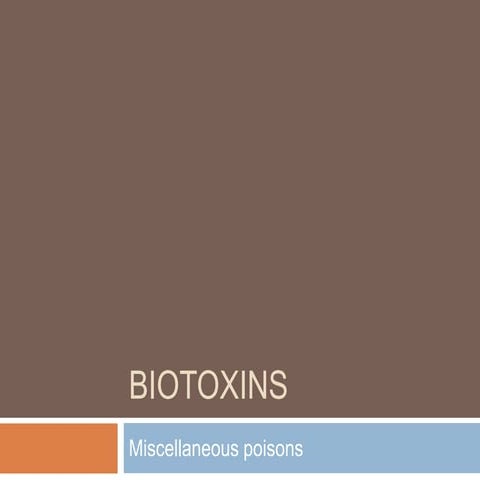 Miscellaneous poisons | PPTX