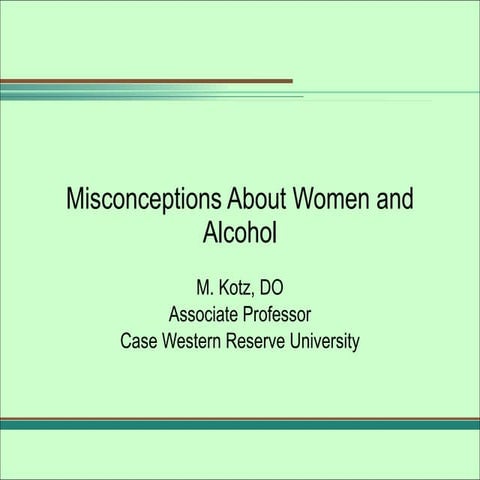 Misconceptions About Women And Alcohol | PPT | Free Download