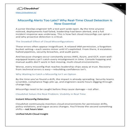 Misconfig Alerts Too Late-Why Real-Time Cloud Detection Is Now ...