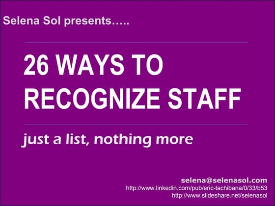 Ways to Recognize Your Staff | PPT