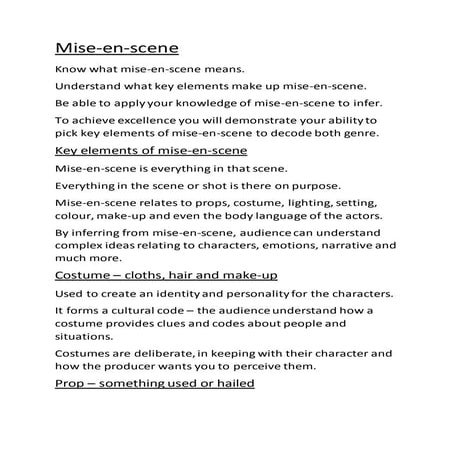 Mise en scene | PPT
