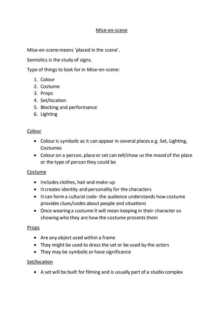 Mise en-scene | PDF