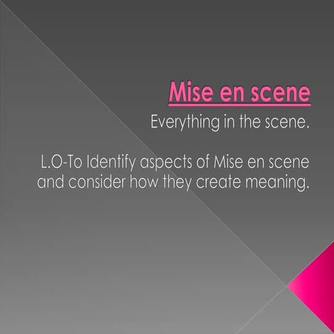 Mise En Scene POWERPOINT | PPTX
