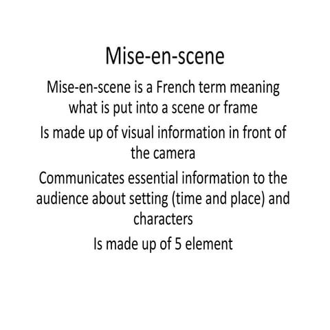 Mise en scene | PPT