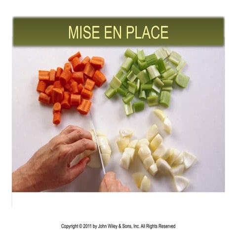 "Mise en place: Organizing ingredients and tools in advance to ensure ...