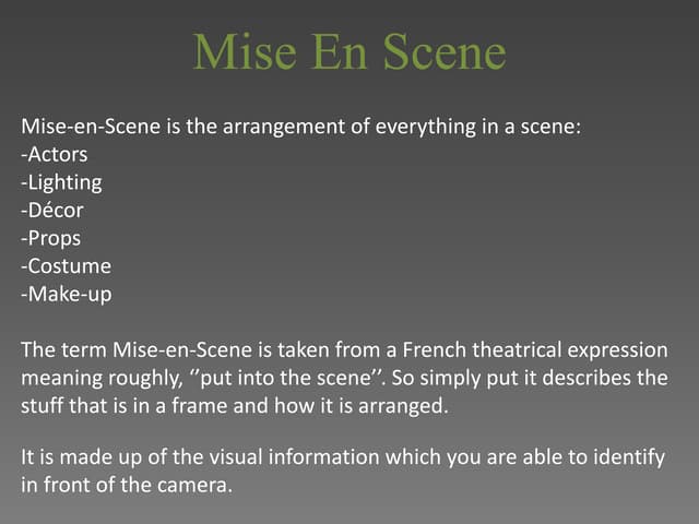 5 elements of mise en scene | PDF