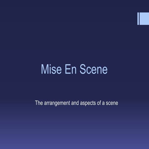 Mise en scene 2 | PPTX
