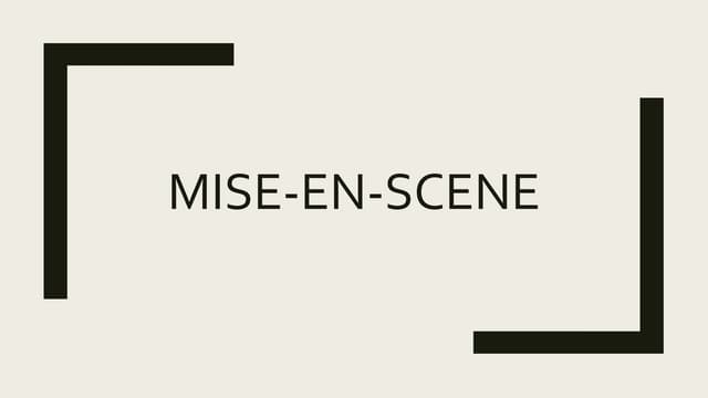 Mise-en-scene introduction and study guide | PDF