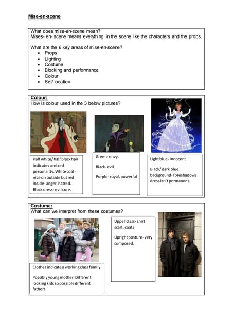 01 mise en scene notes sheet | PDF