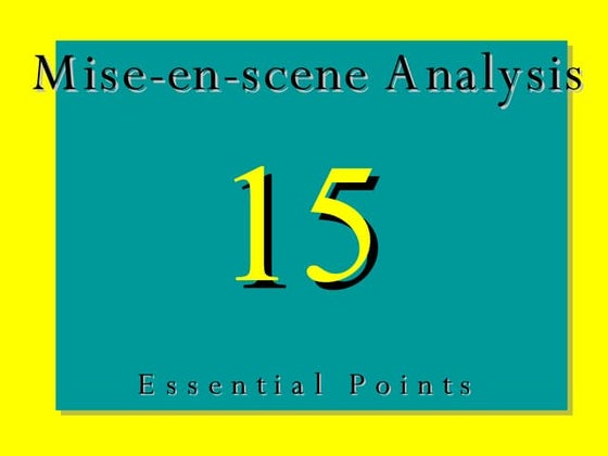 5 elements of mise en scene | PDF