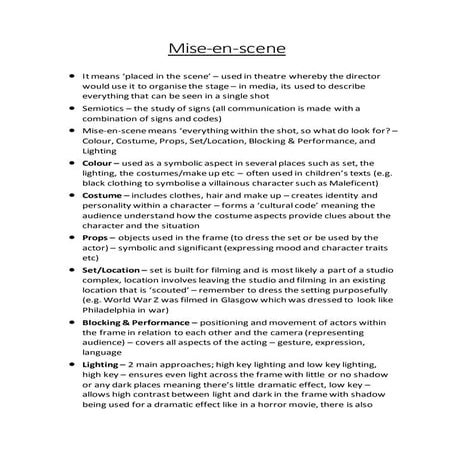 Mise en scene | PPT