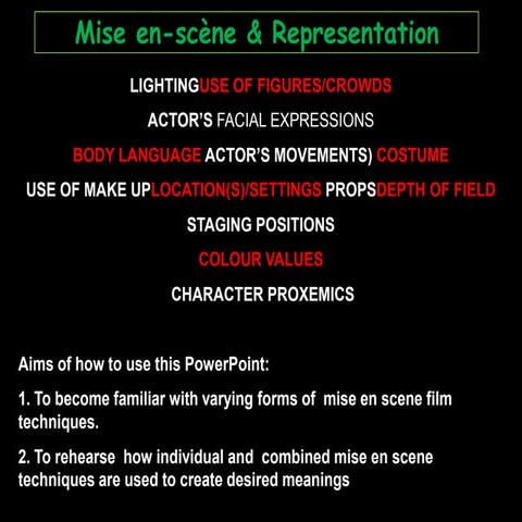 Film Language: Mise-en-scene - lighting | PPTX