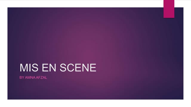 5 elements of mise en scene | PDF