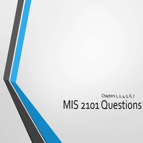 Mis 2101 Questions | PPT
