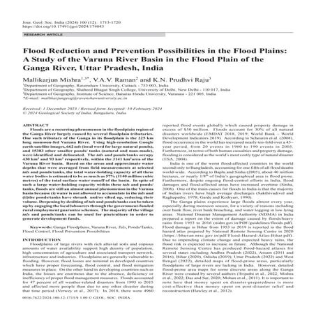 Flood Reduction and Prevention Possibilities in the Flood Plains: A ...