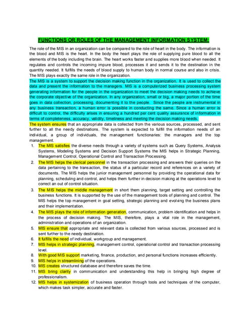 Management Information System ( MIS ) | PPTX