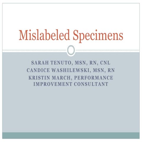 Mislabeled specimens ppt sarah tenuto | PDF