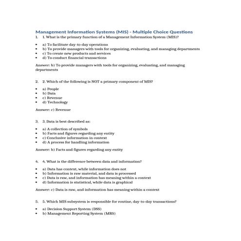 Management information system course MIS | DOCX