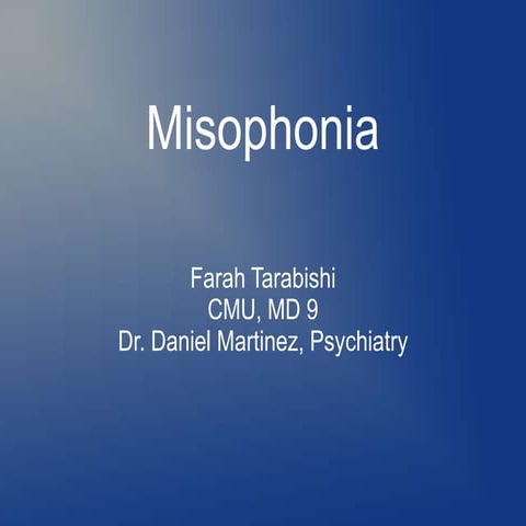 Misophonia | PPTX