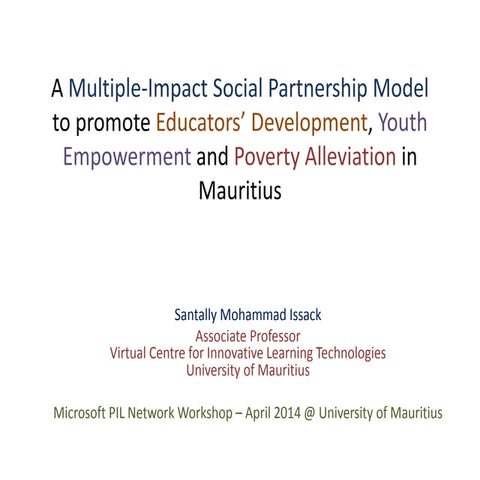 MISP: A Multiple-Impact Social Partnership Model to promote Educators ...