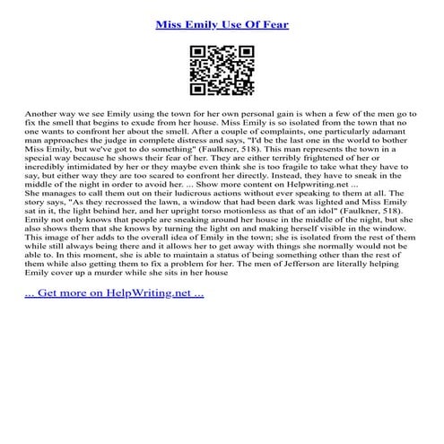 Miss Emily Use Of Fear | PDF