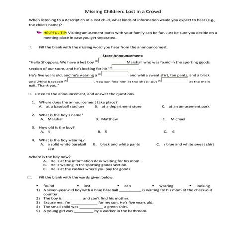 Missing children | PDF