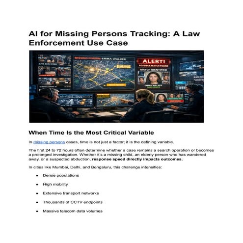 AI for Missing Persons Tracking: A Law Enforcement Use Case | PDF