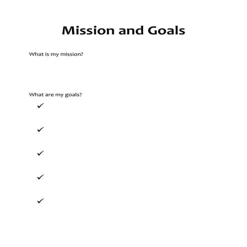 Mission and Goals Worksheet | PDF