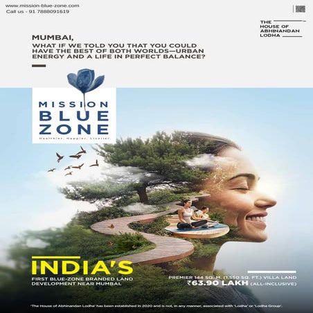 Mission Blue Zone - An Elite & Iconic Land Development Project | PDF