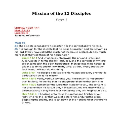 Mission of the 12 disciples prt3 | DOCX