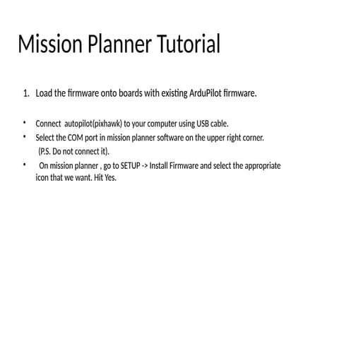 Mission Planner Tutorial ArduPilot firmware.pptx