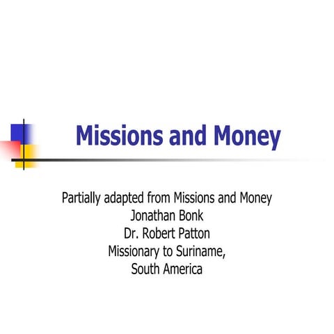 Missions and money part i | PPTX