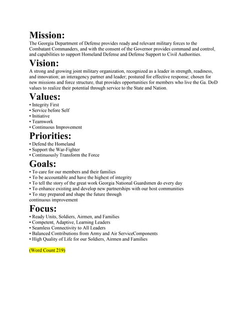 Document Control Mission Statement