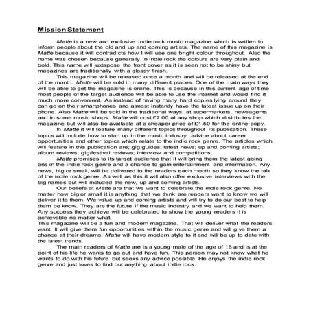 Mission statement | PDF