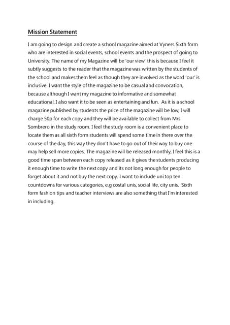 Mission Statement | PDF