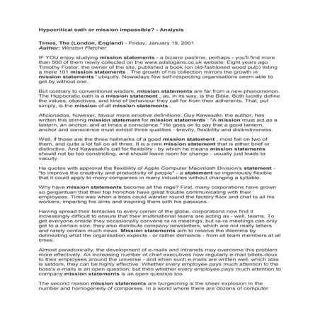 Mission statement checklist | DOCX