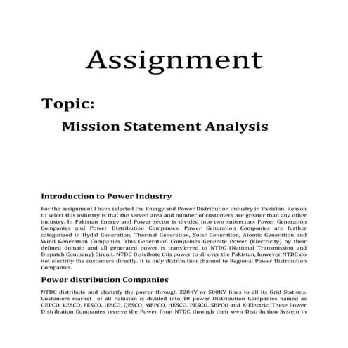 Mission statement analysis | PDF
