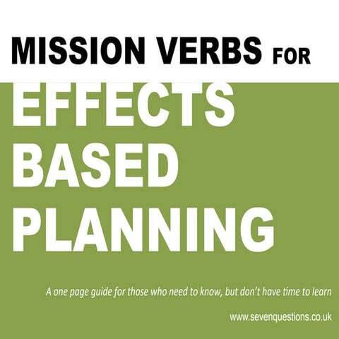 Mission verbs for effects based planning | PDF