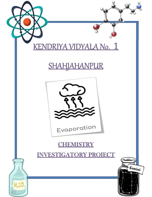 CBSE Investigatory Project Of Subject Chemistry- Class 11 | PDF